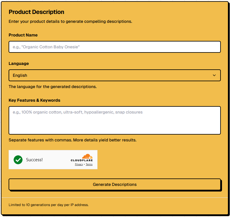 AI Product Description Generator | MerchMindAI
